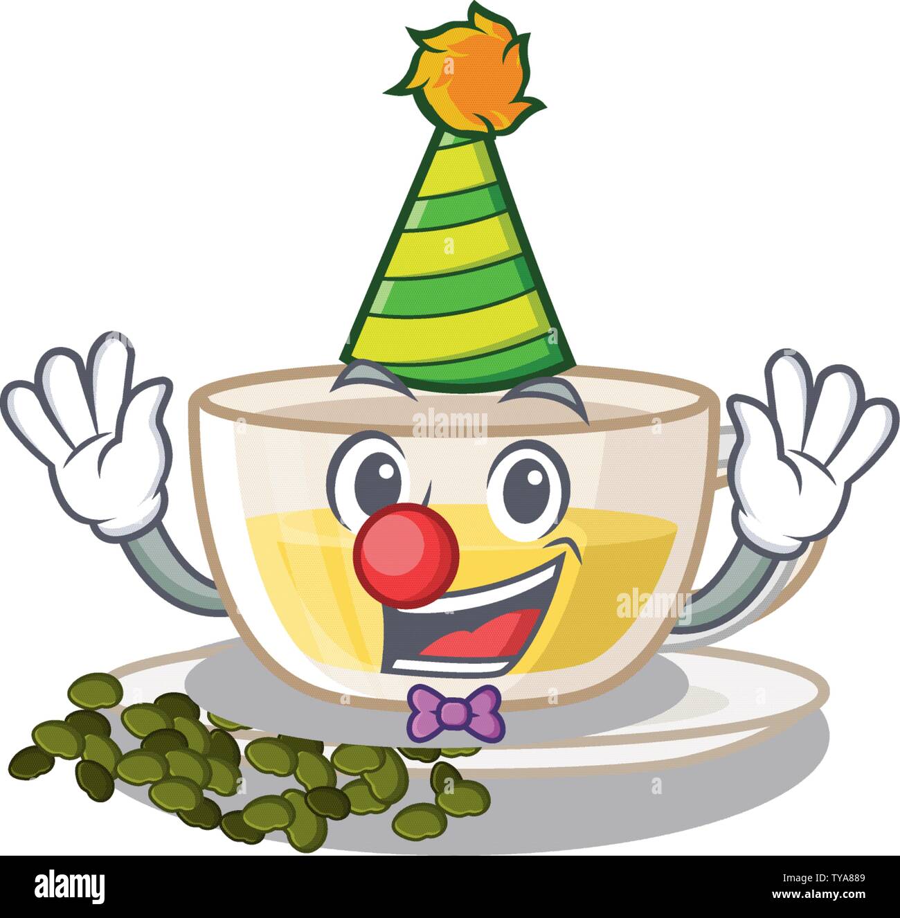 Clown oolong tea above wood tables cartoon Stock Vector Image & Art - Alamy