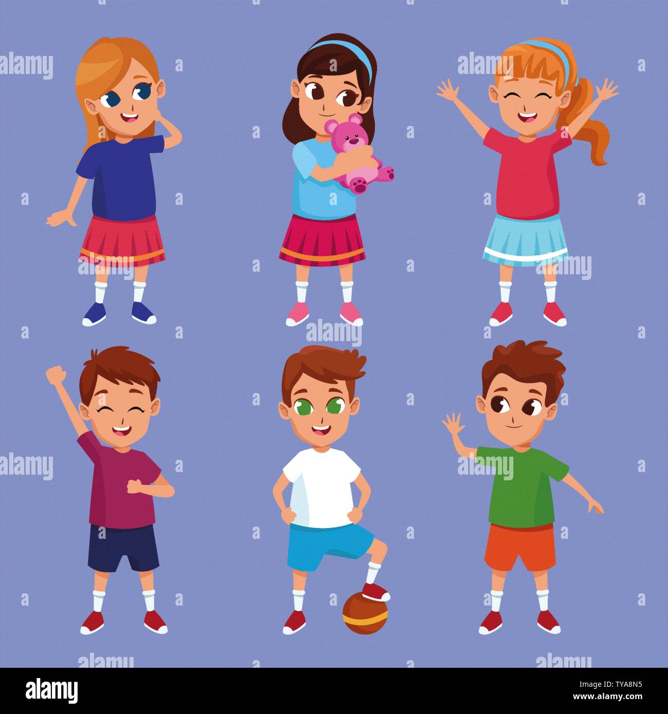 Cute happy kids smiling cartoons Stock Vector Image & Art - Alamy