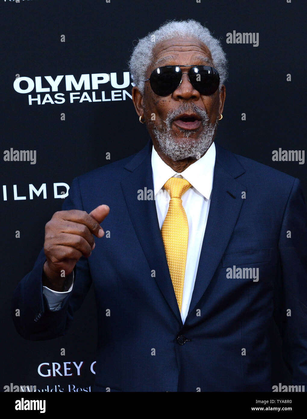 Actor Morgan Freeman attends the premiere of the picture thriller ...
