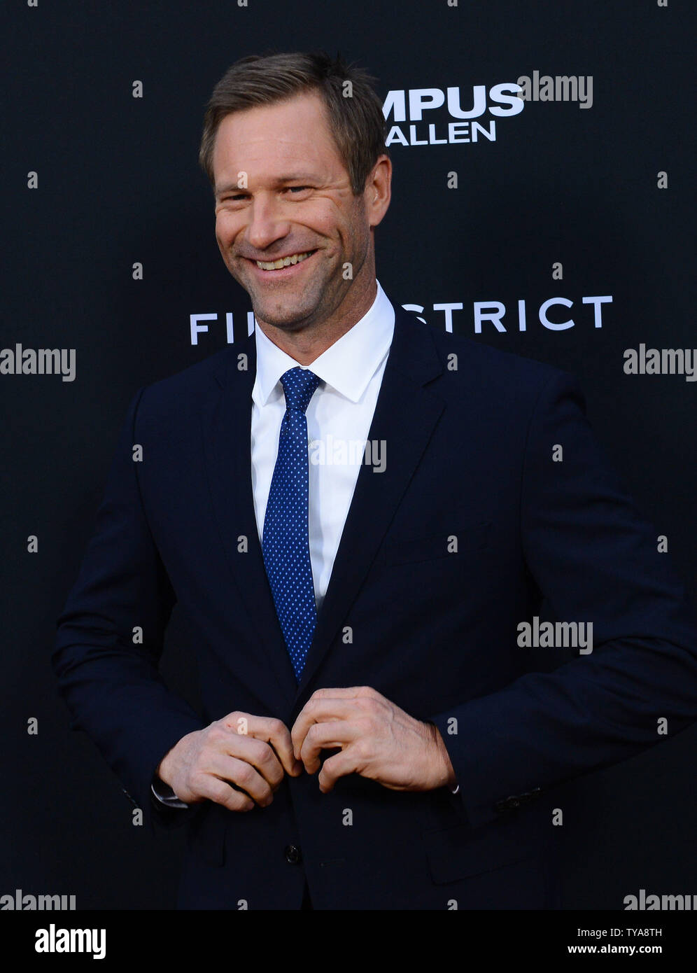 Actor Aaron Eckhart attends the premiere of the thriller "Olympus Has ...
