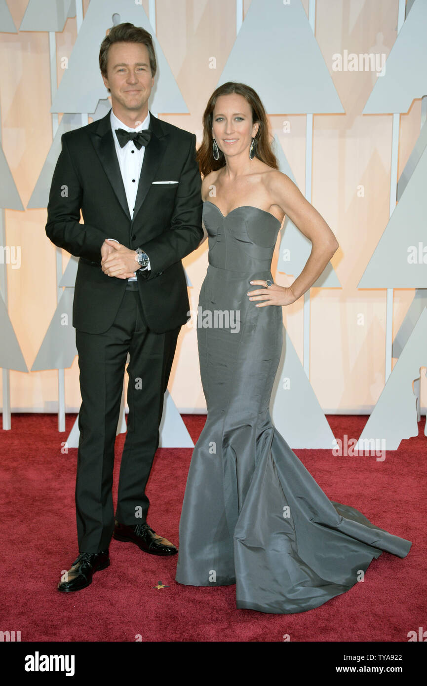 Edward Norton and his wife Shauna Robertson arrive on the red carpet at ...
