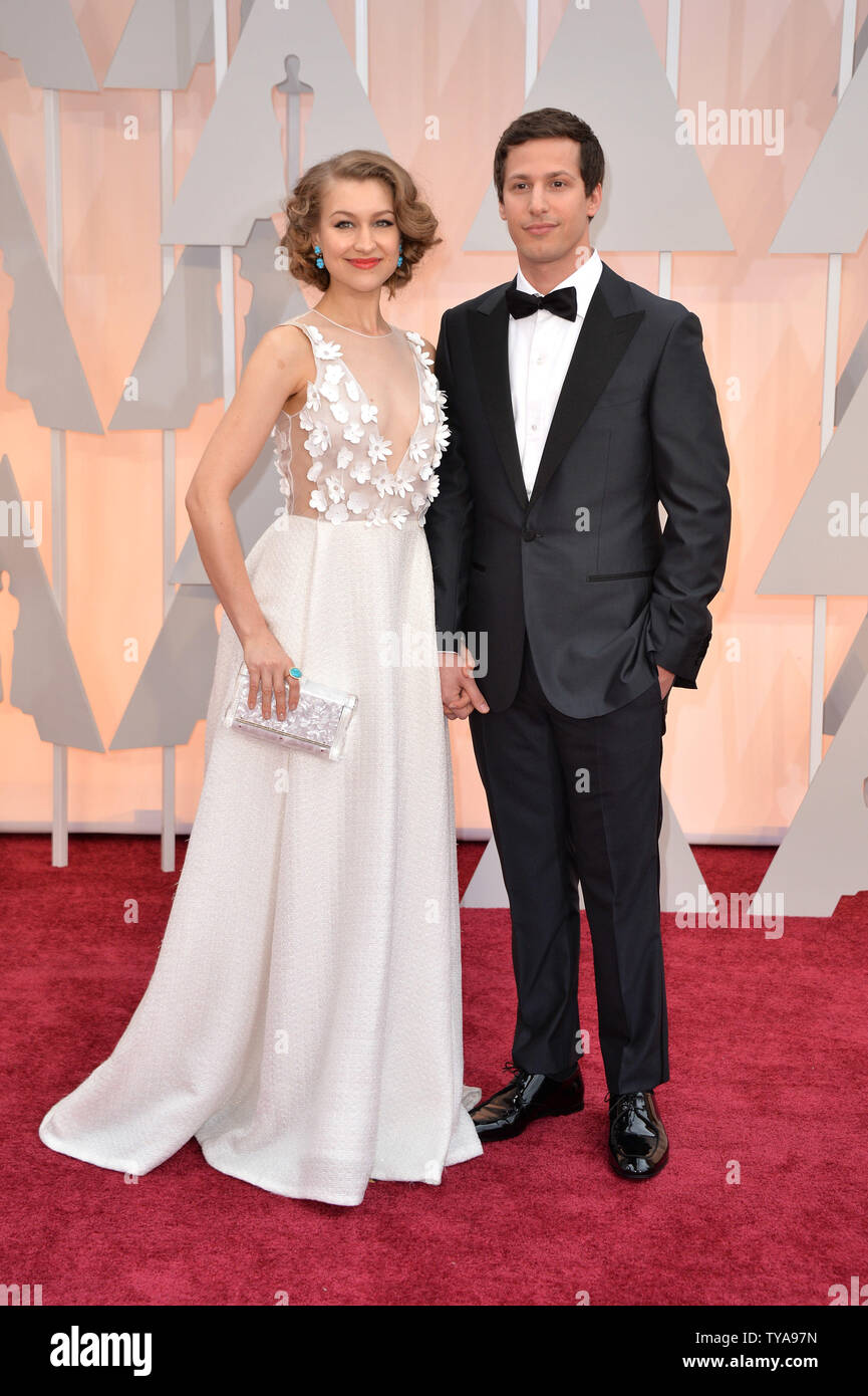 Andy Samberg and wife Joanna Newsom arrive on the red carpet at the ...