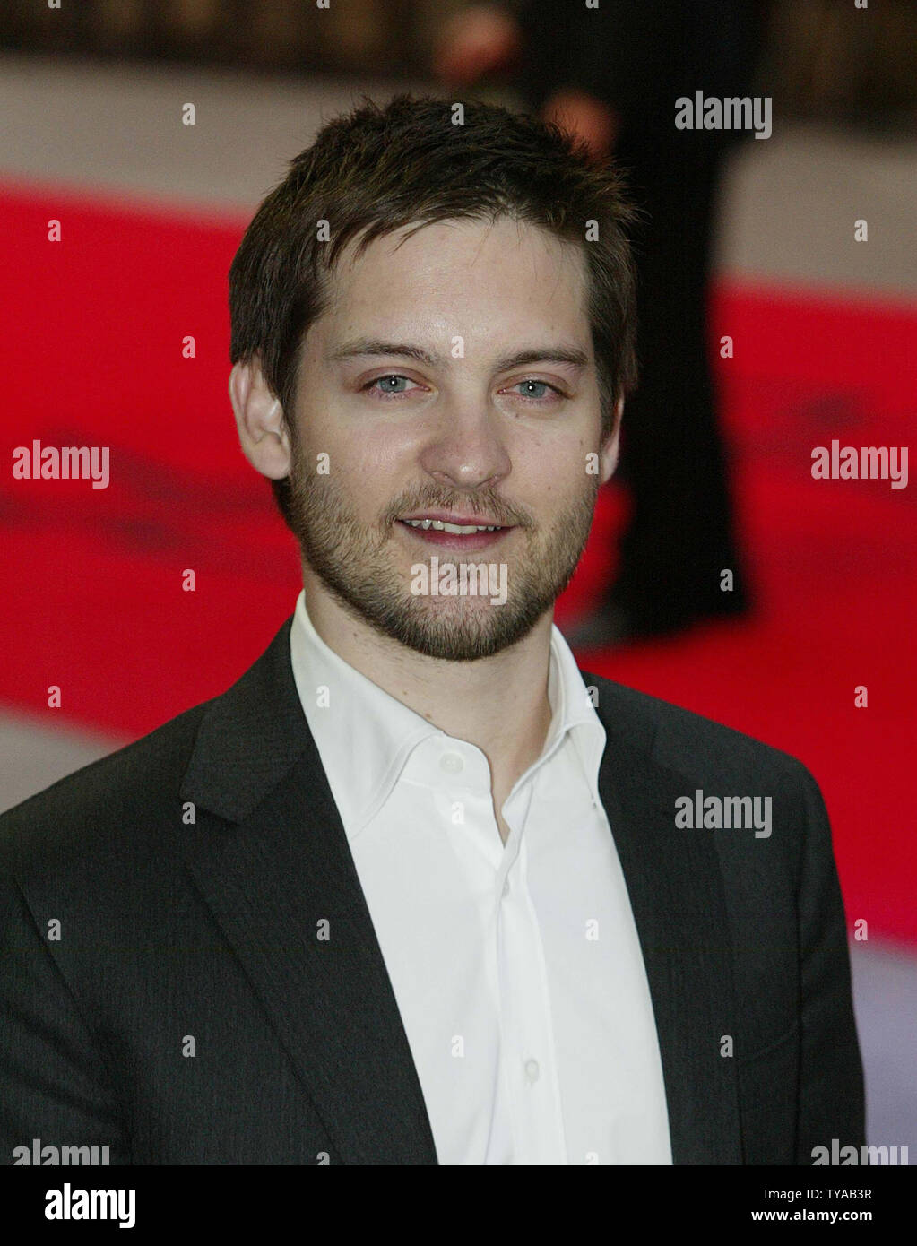 American actor Tobey Maguire at the U.K .premiere of Spider Man 2 in ...