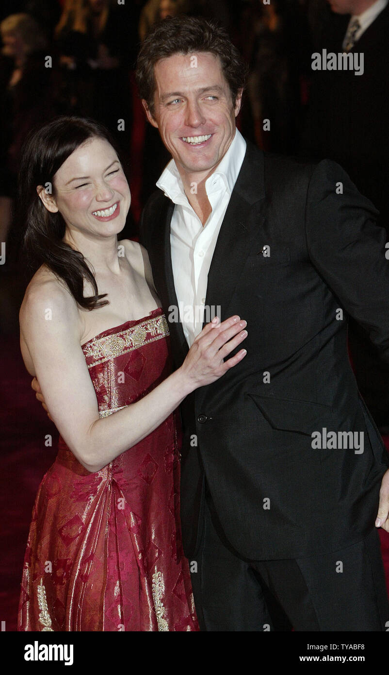 American actress Renee Zellwigger (L) and co star British actor Hugh ...