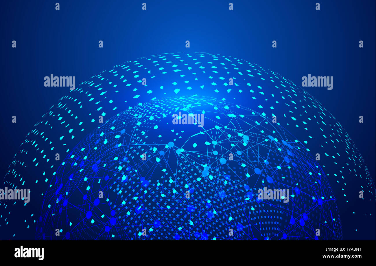 Dot Line Link, Digital Earth, Technology Sphere, Deep Blue Technology ...