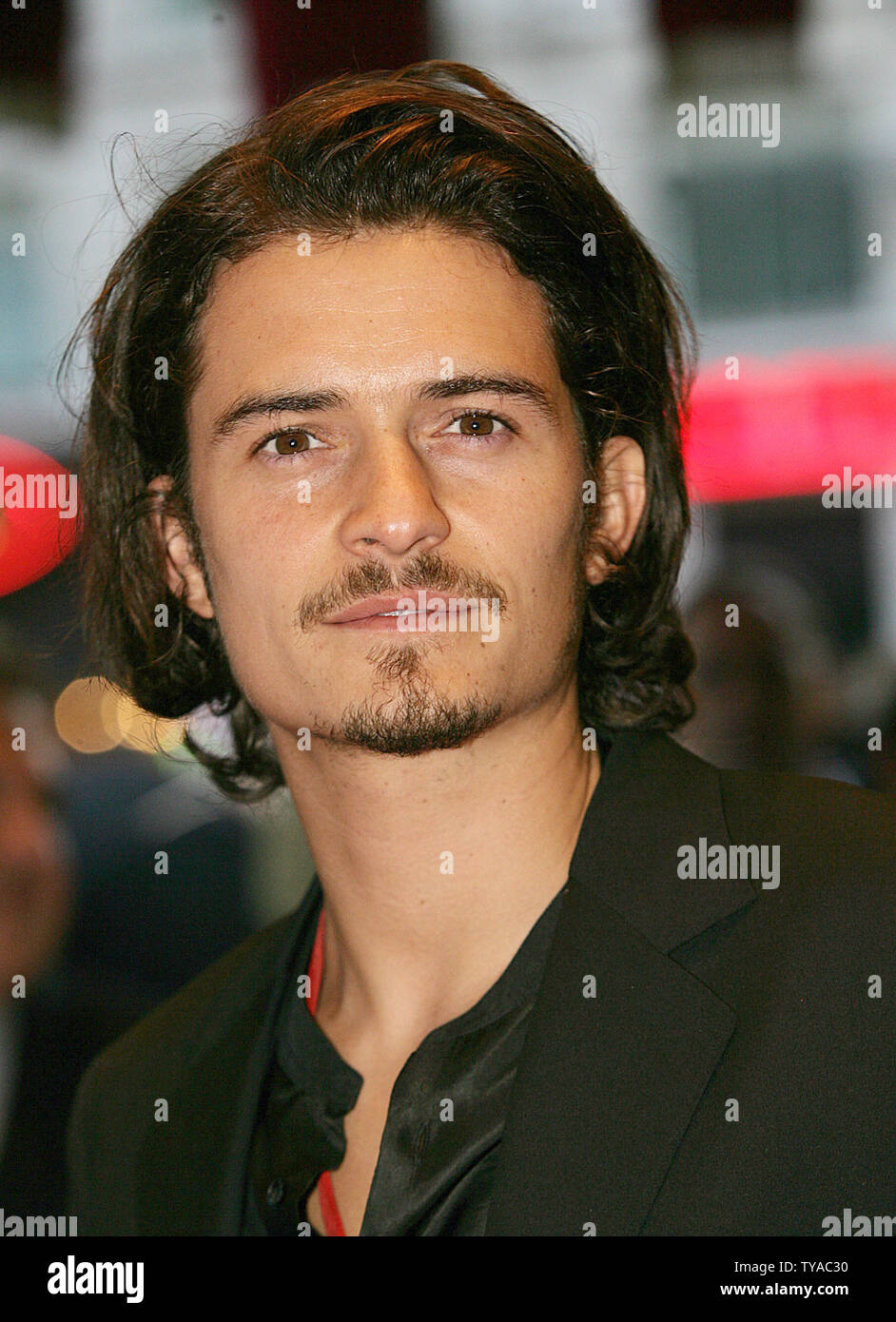 British actor Orlando Bloom arrives at the premiere of his new film ...