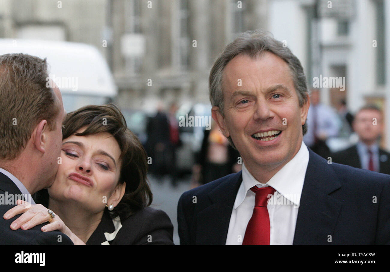 The wife of the british prime minister tony blair hi-res stock ...
