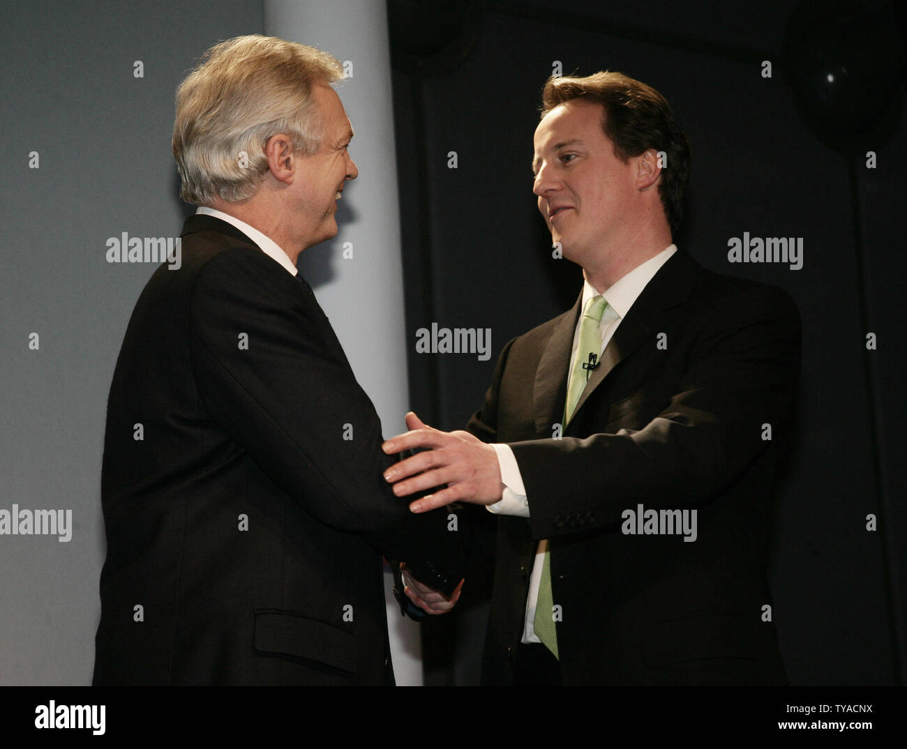 Conservative Member of Parliament Mr.David Davis (L) admits defeat to ...