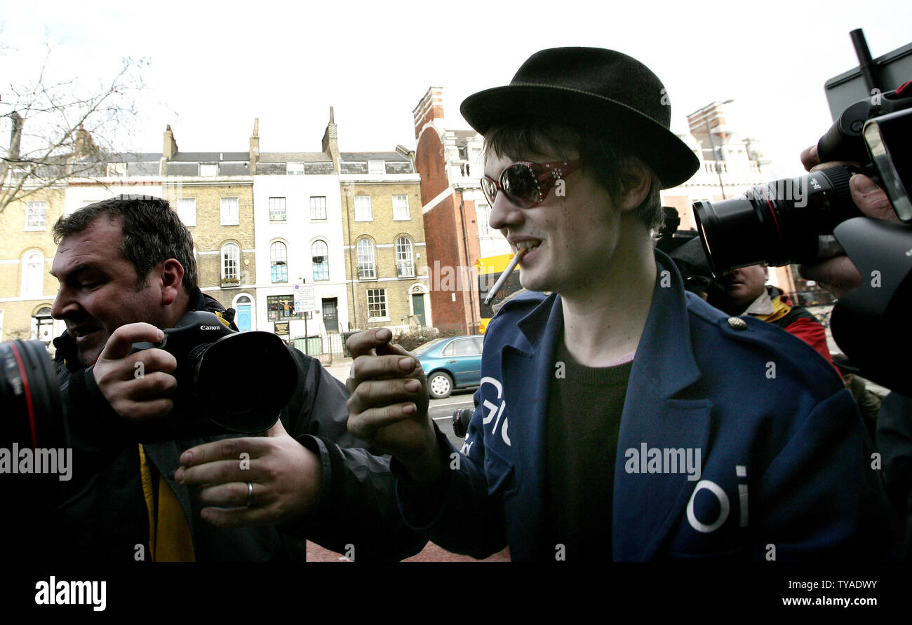 Singer Pete Doherty arrives at Thames Magistrates court in London on ...