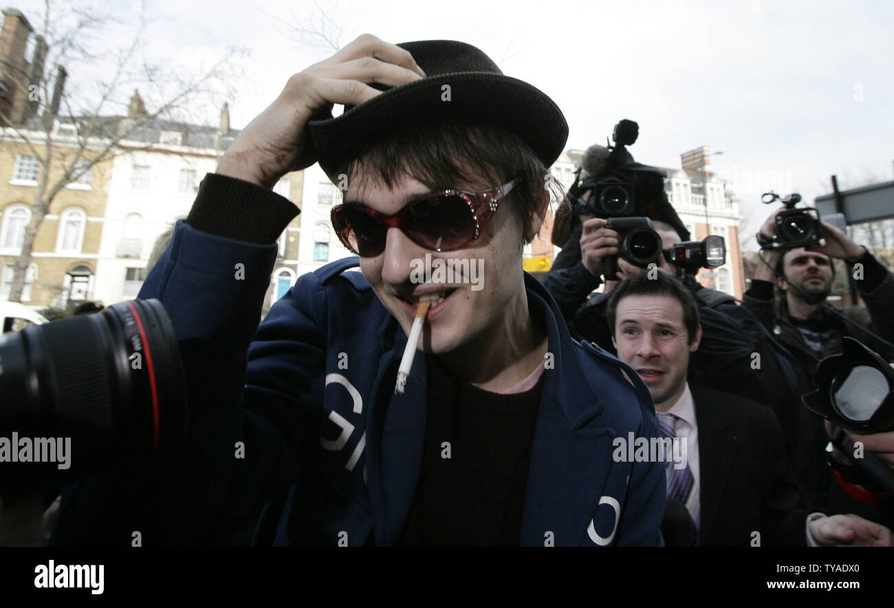 Singer Pete Doherty arrives at Thames Magistrates court in London on ...