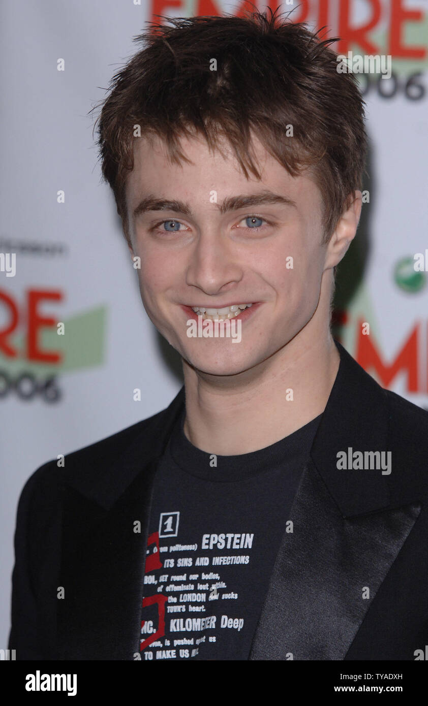 British actor Daniel Radcliffe attends the Empire awards at Hilton ...