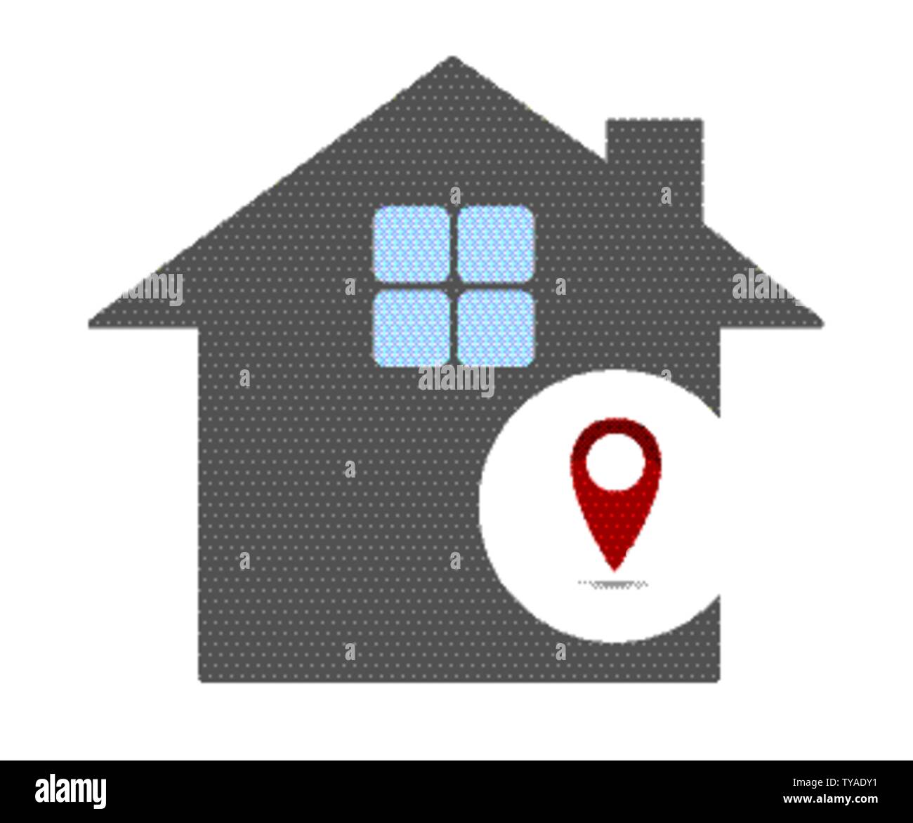 red map pointer in a house vector illustration EPS10 Stock Vector Image & Art - Alamy