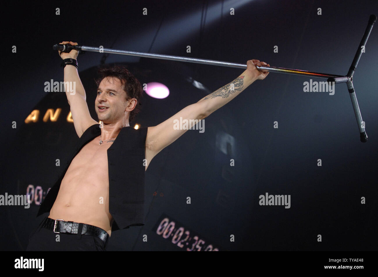 British singer Dave Gahan performs with synth/rockband Depeche Mode at ...