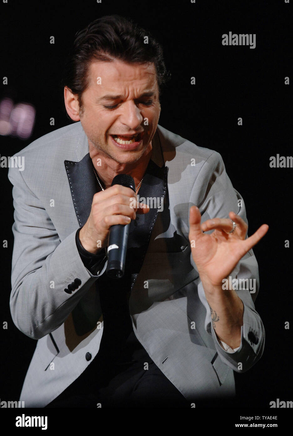 British singer Dave Gahan performs with synth/rockband Depeche Mode at ...