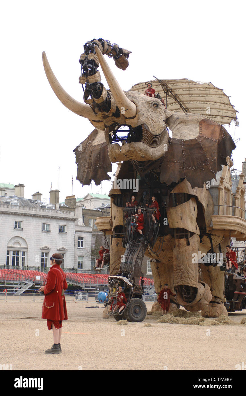 The elephant gets ready at Horseguard's Parade in London on May 6, 2006 ...