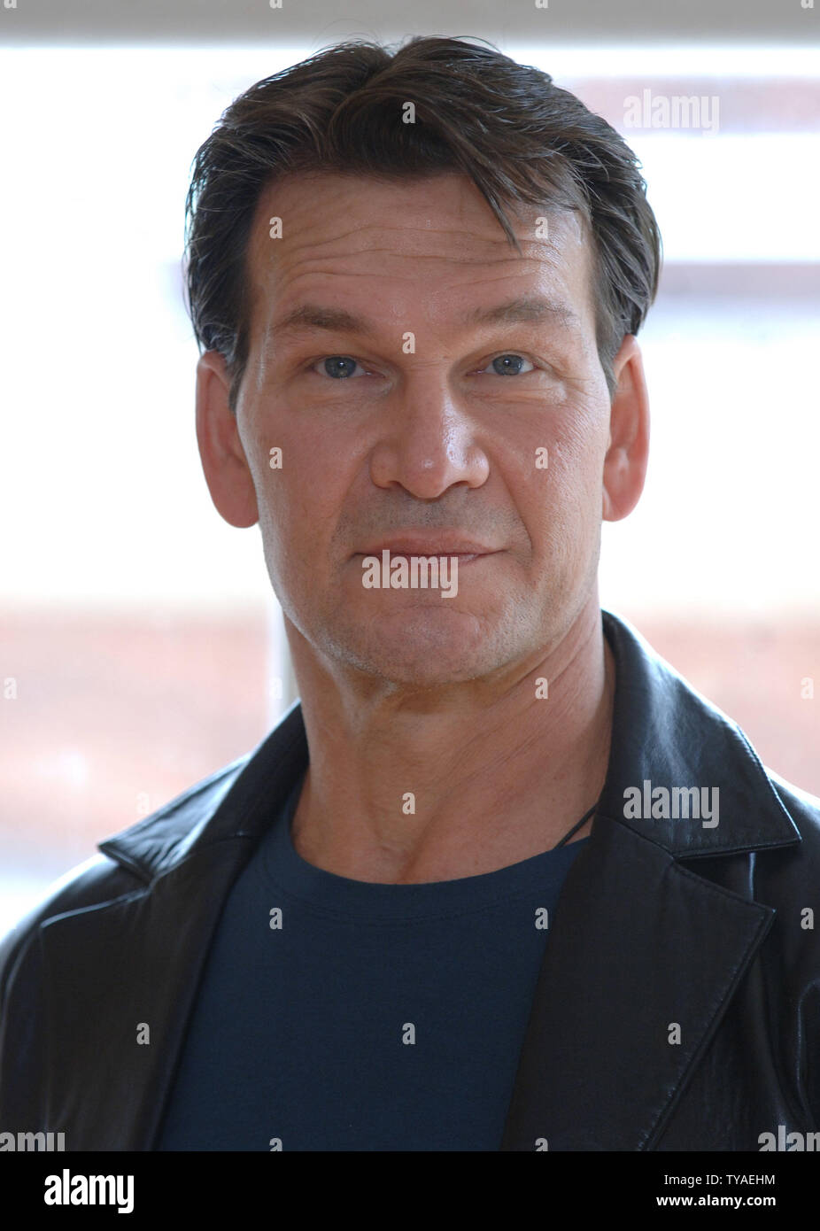 American actor Patrick Swayze attends a photocall for the musical Guys ...