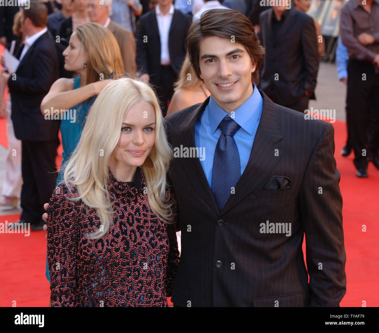 American actor Brandon Routh and actress Kate Bosworth attend the ...
