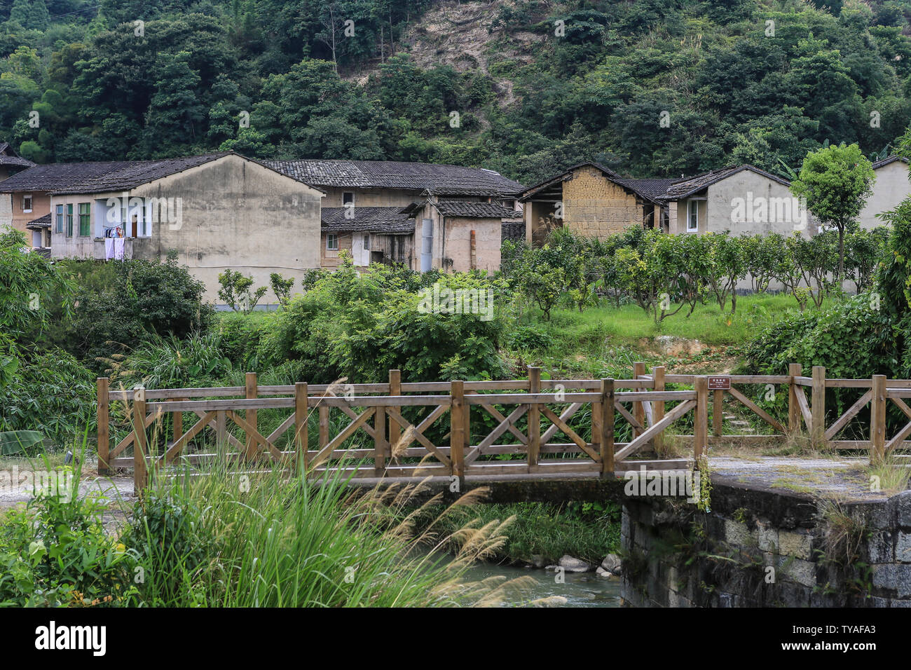 The scenery of the ancient buildings of ethnic minorities in Yuan ...