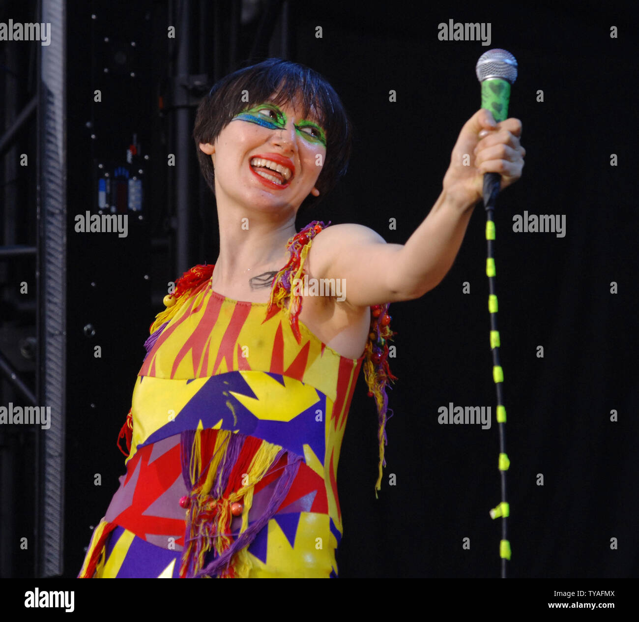 American singer Karen O performs with rockband Yeah Yeah Yeahs at the ...
