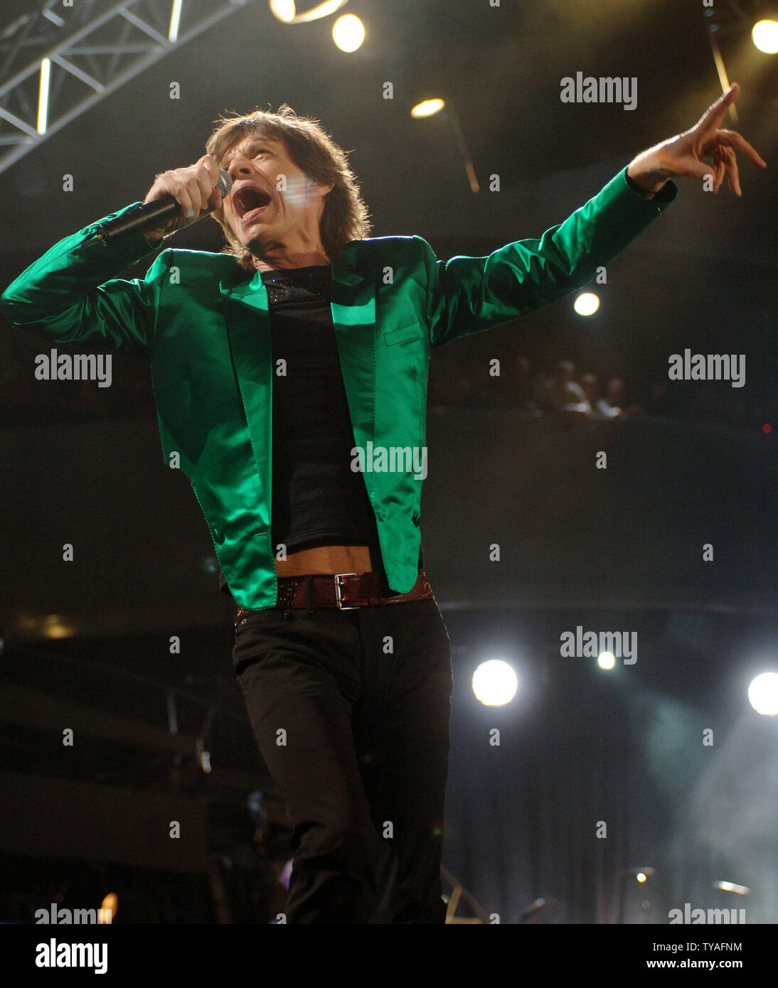 British singer Mick Jagger performs with rockband Rolling Stones at the ...