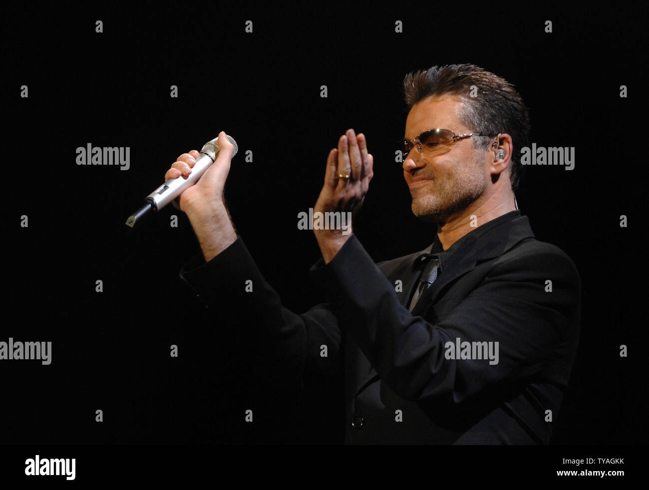British artist George Michael performs at Earl's Court in London on ...