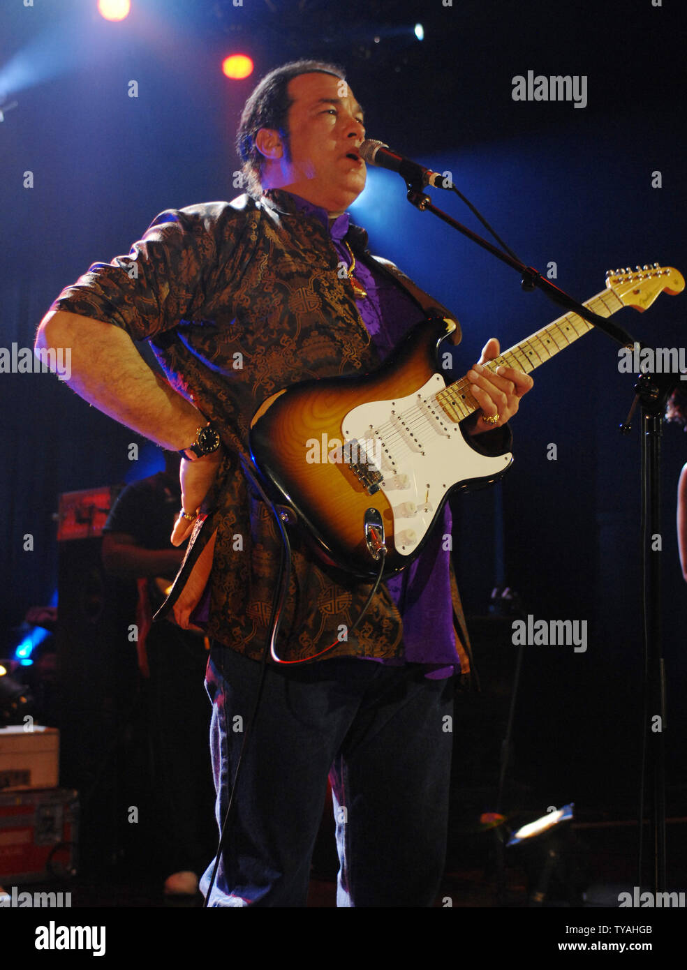 American guitarist/singer/actor Steven Seagal performs with his ...
