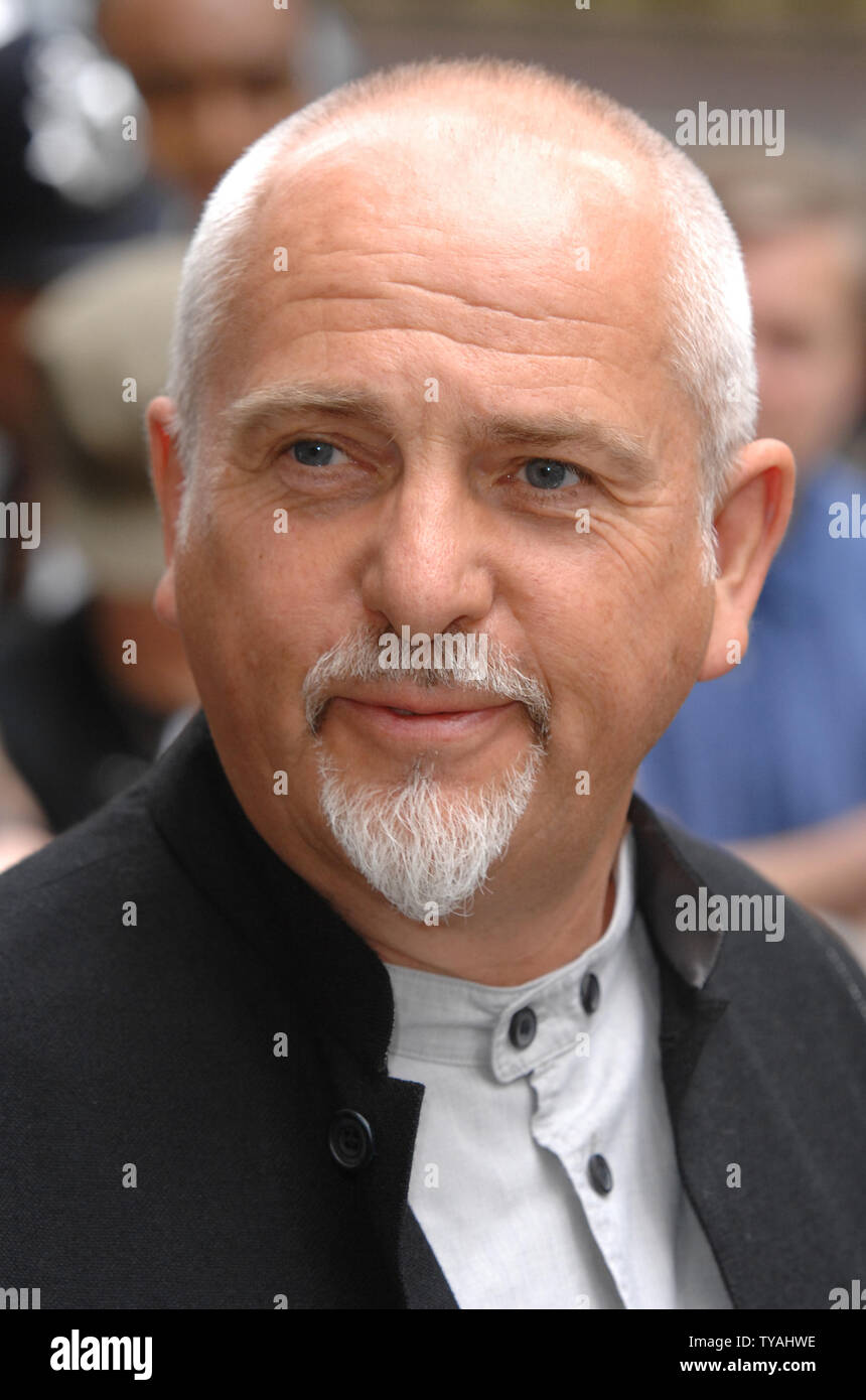 British singer Peter Gabriel attends the "Ivor Novello Awards" at ...