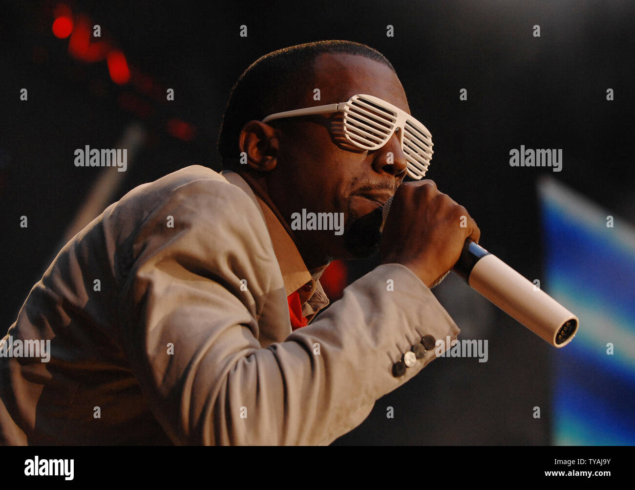 American hip-hop star Kanye West performs at "The Concert For Diana" at ...