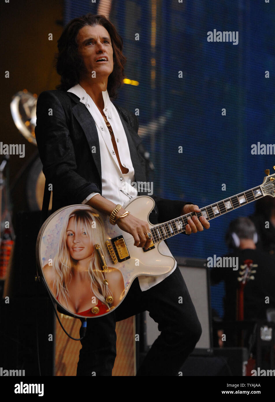 American guitarist Joe Perry from Aerosmith performs at "The Concert ...