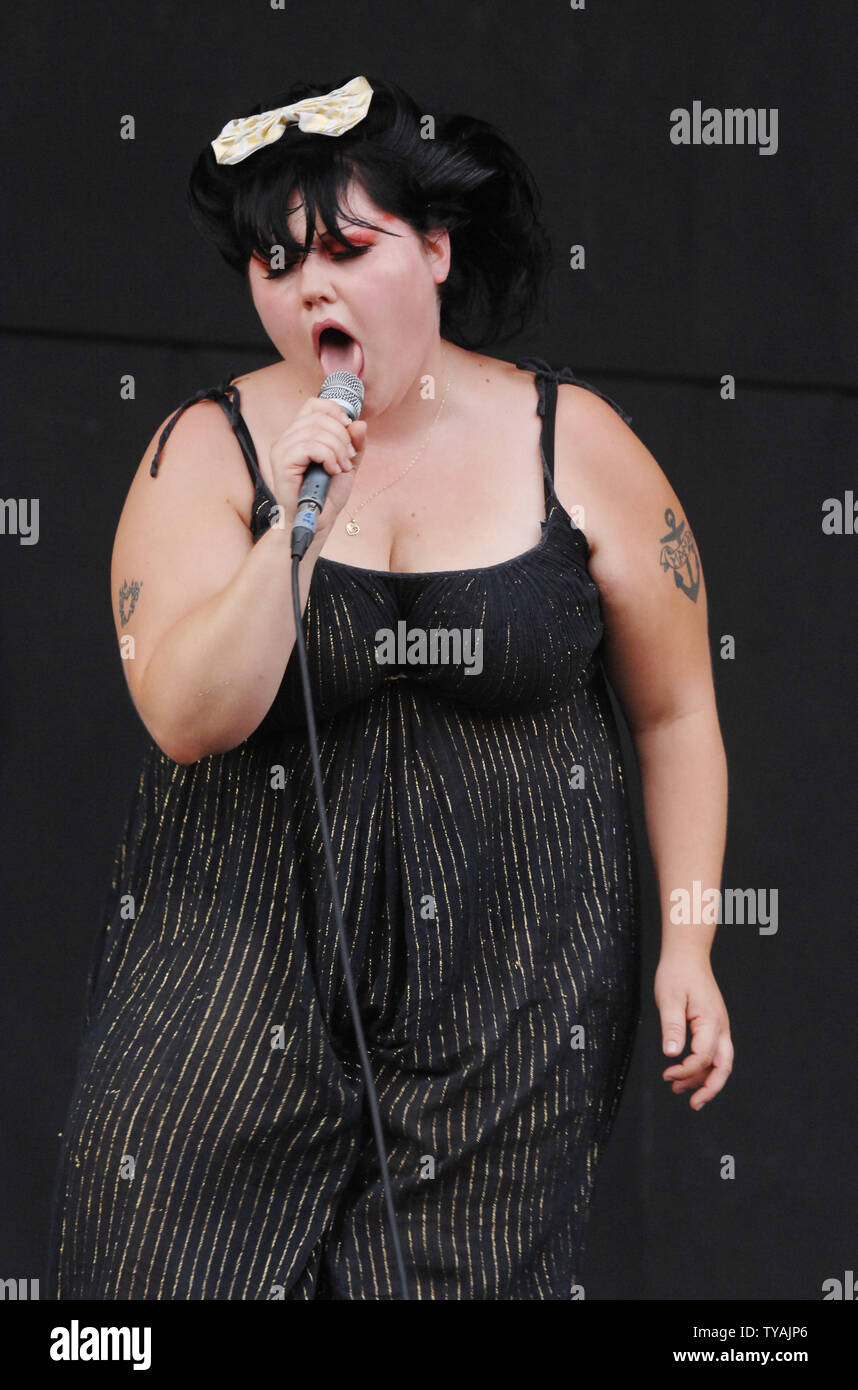 Beth Ditto performs with Gossip at "The Carling Leeds Festival" in ...