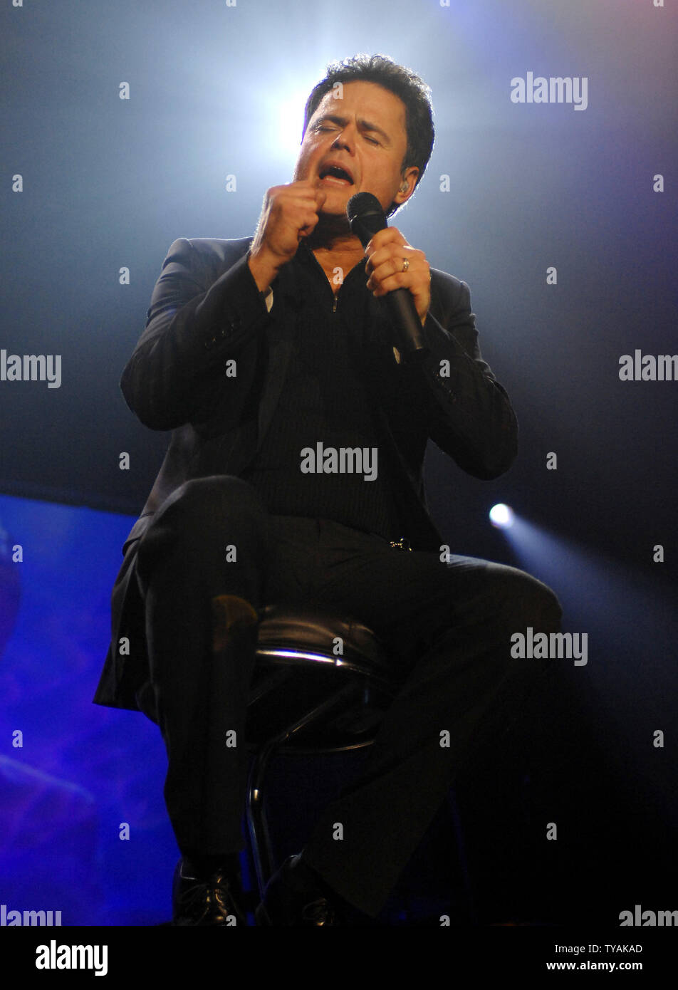 American singer Donny Osmond performs at Wembley Arena in London on ...