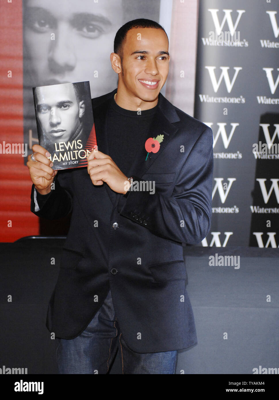 British Formula 1 driver Lewis Hamilton attends a signing of his ...