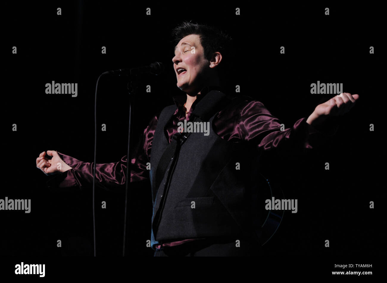 Canadian singer KD Lang performs at Hammersmith Apollo in London on ...