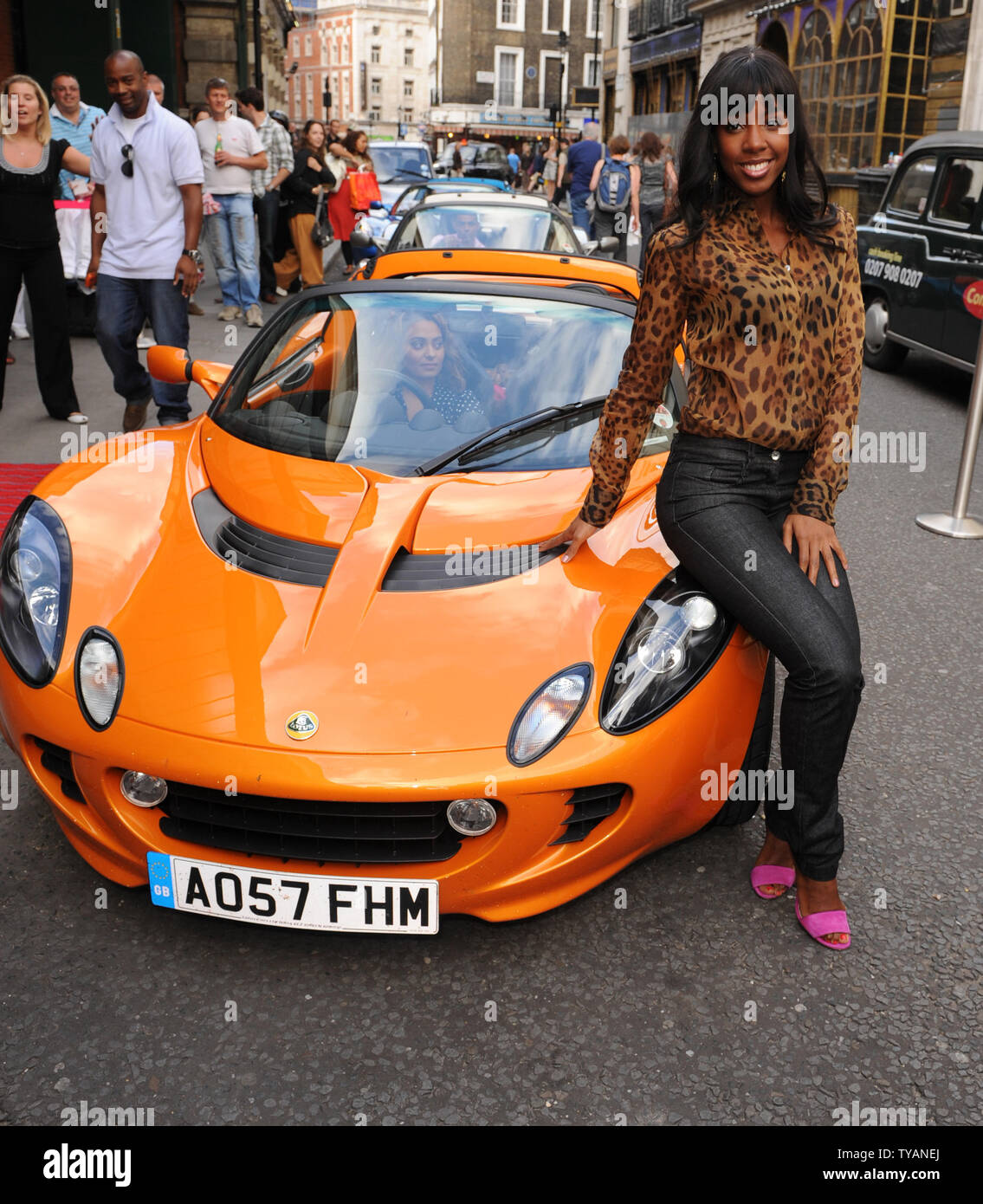American singer Kelly Rowland arrives in a Lotus Elise for the ...