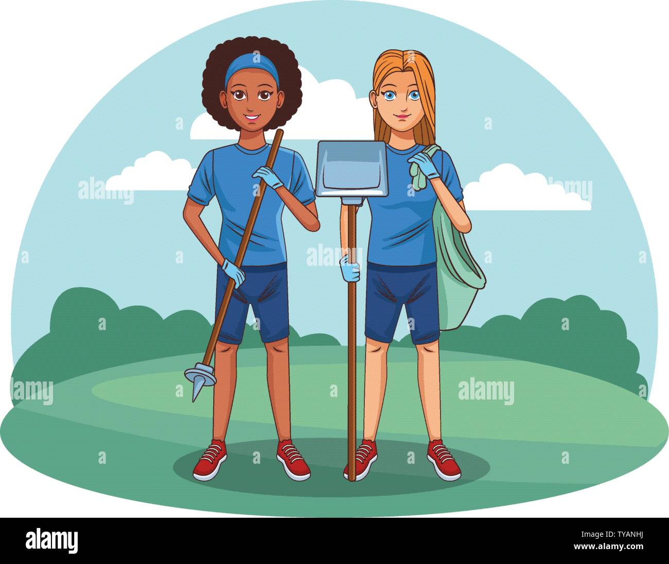 cleaning service person avatar cartoon character Stock Vector Image ...