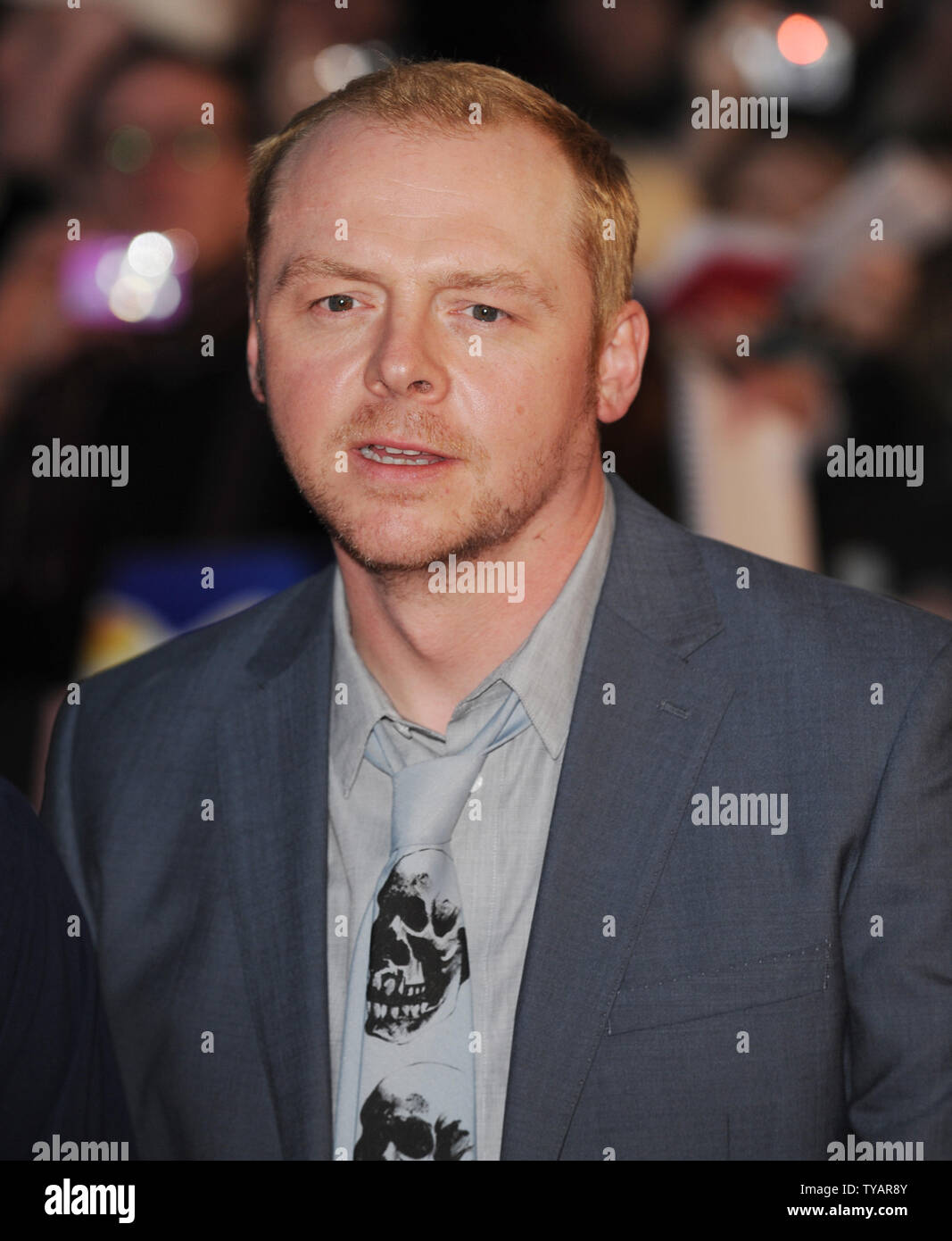 British actor Simon Pegg attends the "Brit Awards" at Earls' Court in ...