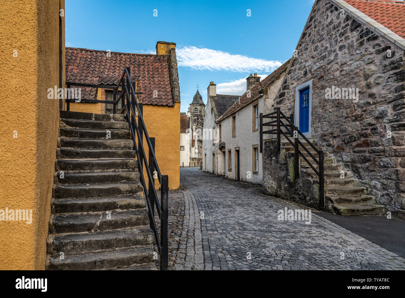 Old High Street Culross Fife Stock Photo - Alamy