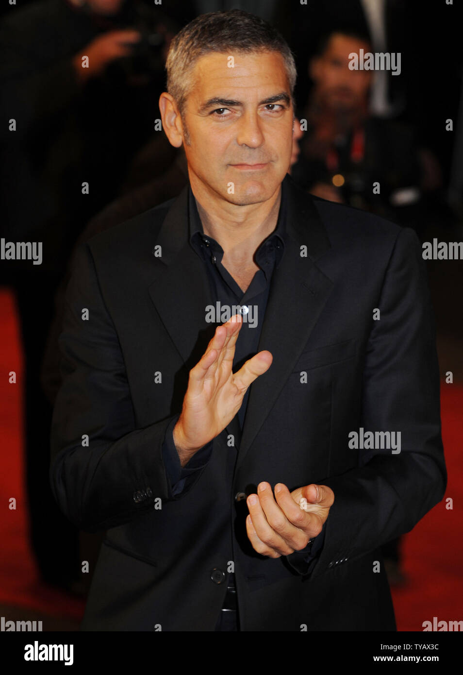 American actor George Clooney attends the premiere of "The Men Who ...