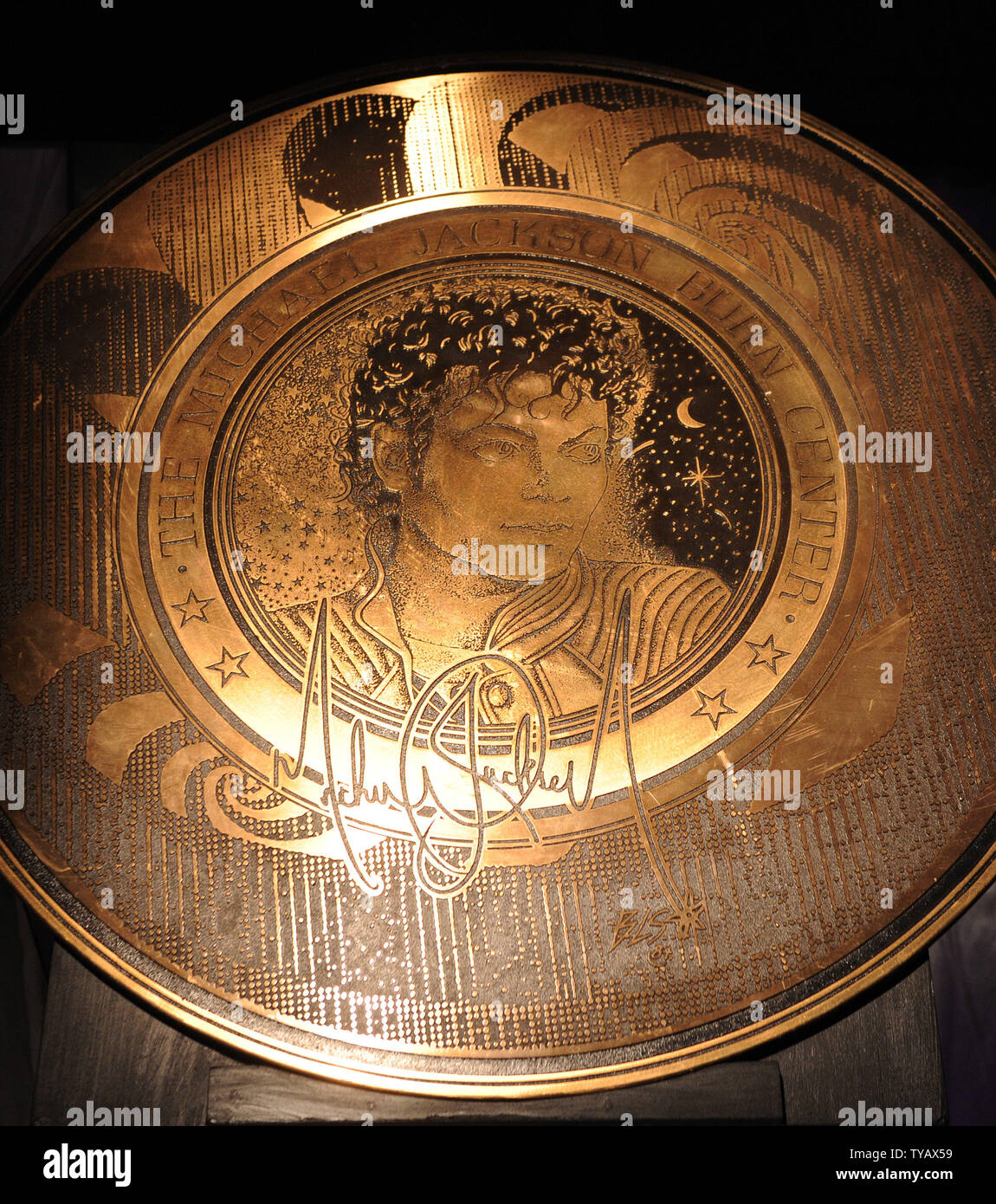 American singer Michael Jackson's "Burn Centre Medallion" is displayed ...