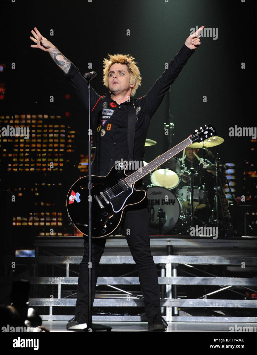 American singer/guitarist Billie Joe Armstrong performs with Green Day ...
