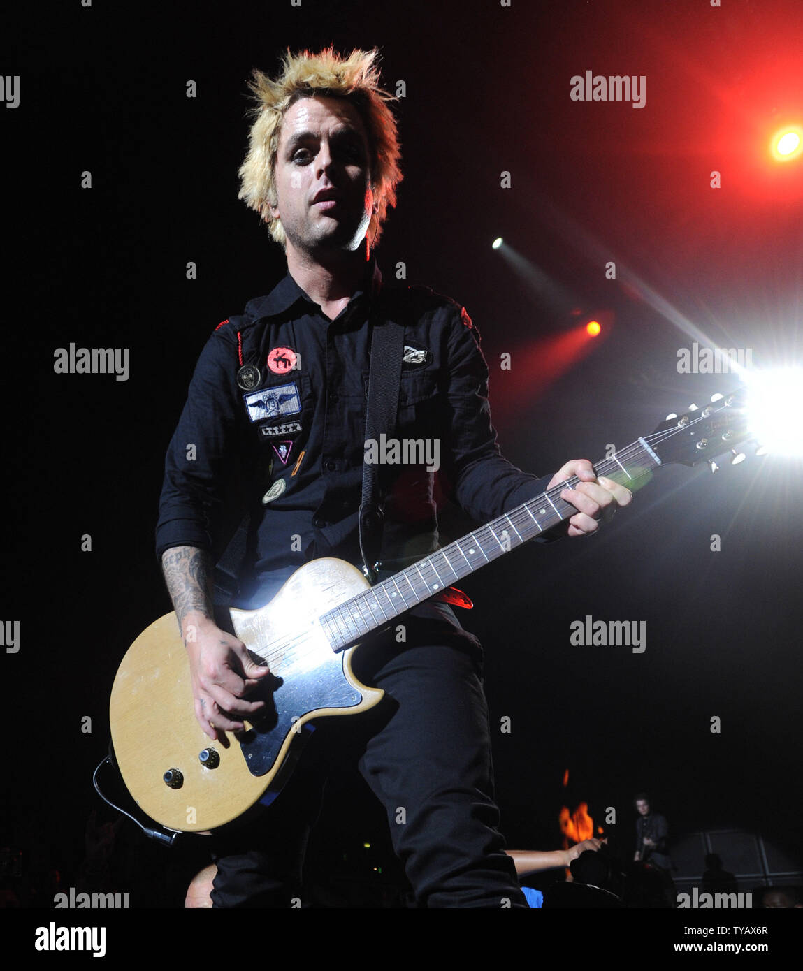 American singer/guitarist Billie Joe Armstrong performs with Green Day ...