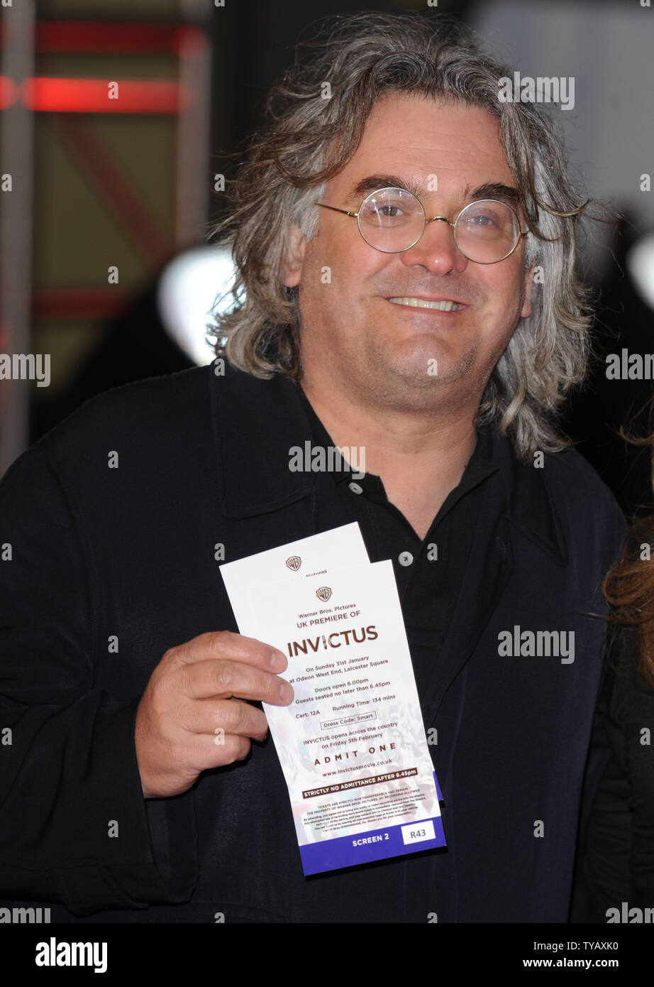 British director Paul Greengrass attends the premiere of "Invictus" at ...
