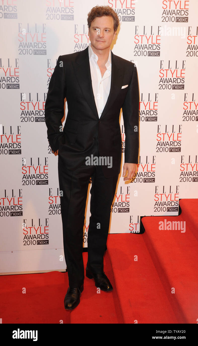 British actor Colin Firth attends the "Elle Style Awards" at the Grand ...