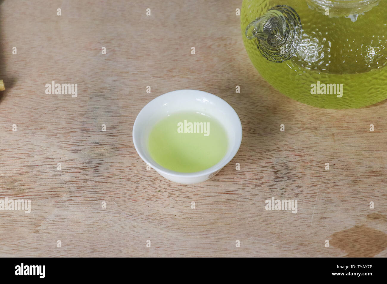 Green tea soup dried tea tea material Stock Photo - Alamy