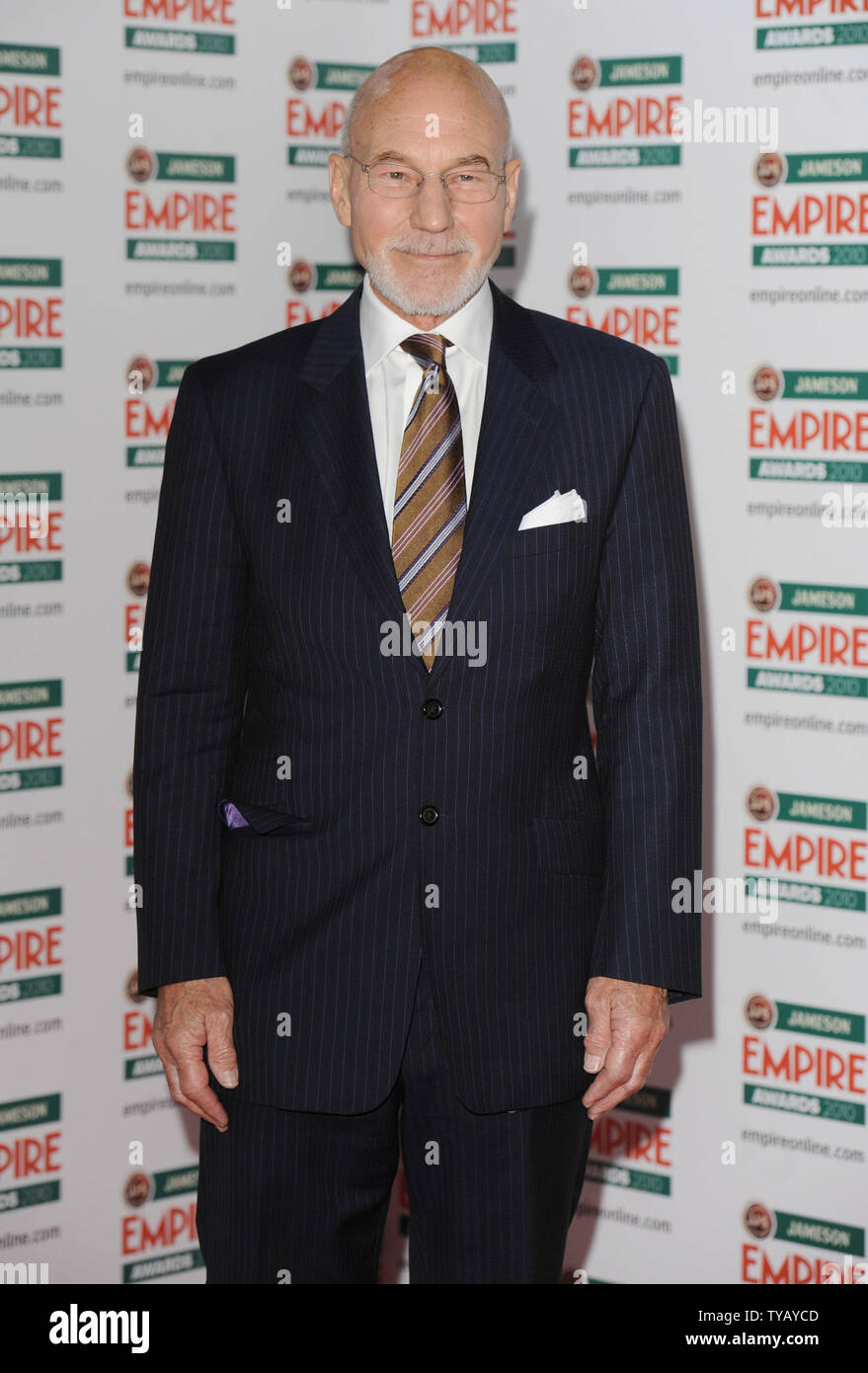British actor Patrick Stewart attends "The Empire Awards" at Grosvenor ...