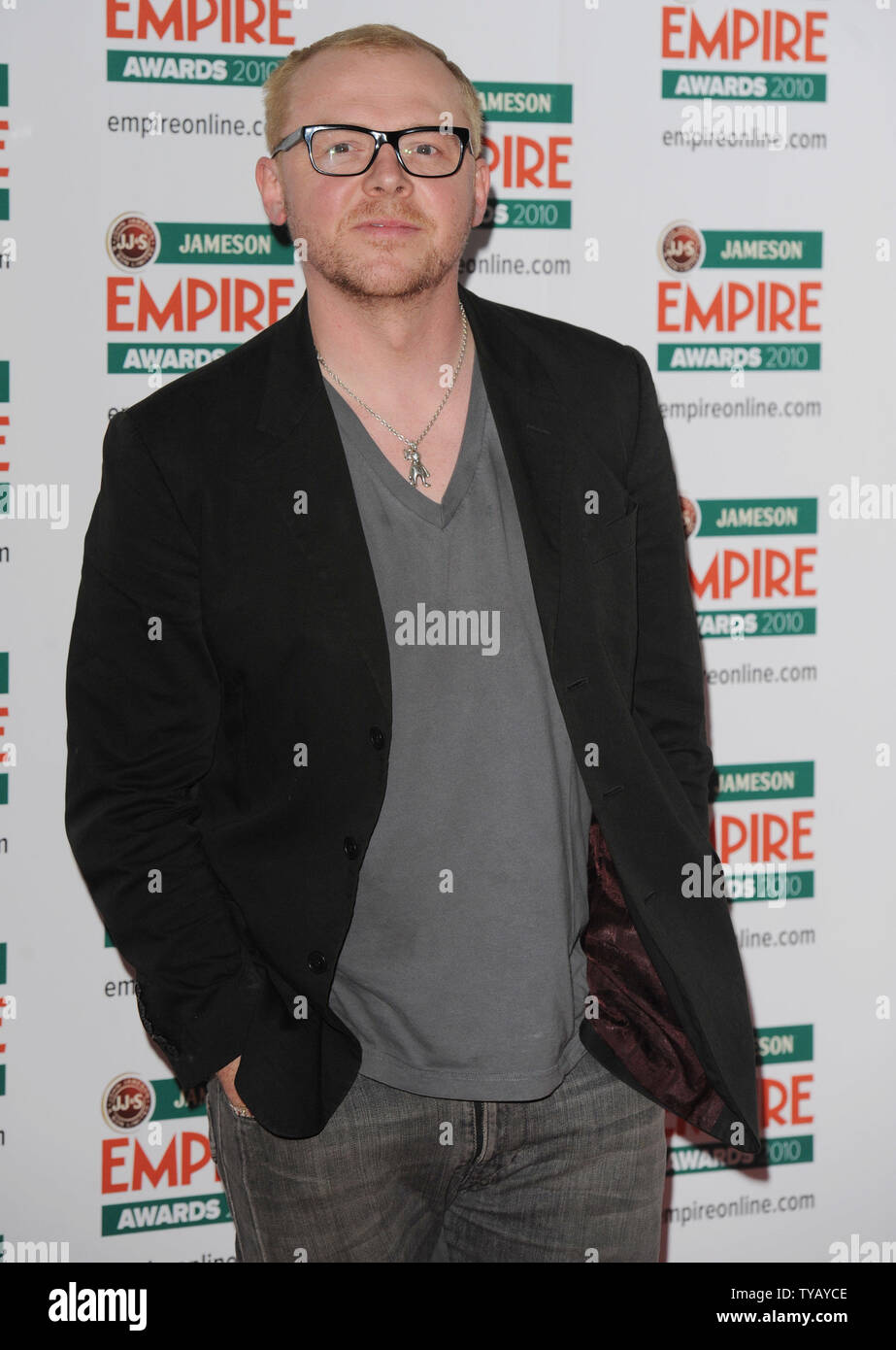 British actor Simon Pegg attends "The Empire Awards" at Grosvenor Hotel ...
