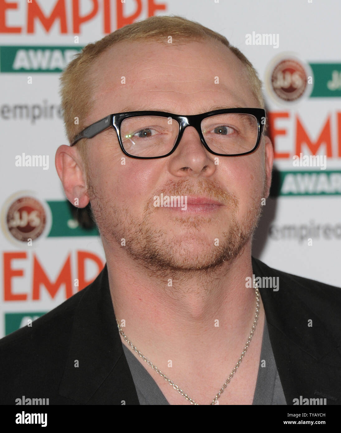 British actor Simon Pegg attends "The Empire Awards" at Grosvenor Hotel ...