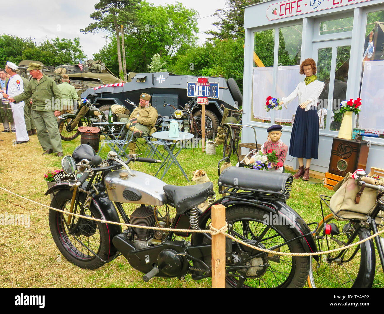SAINTE MERE, NORMANDY, FRANCE - JUNE 06, 2019. D Day 75 birthday of ...