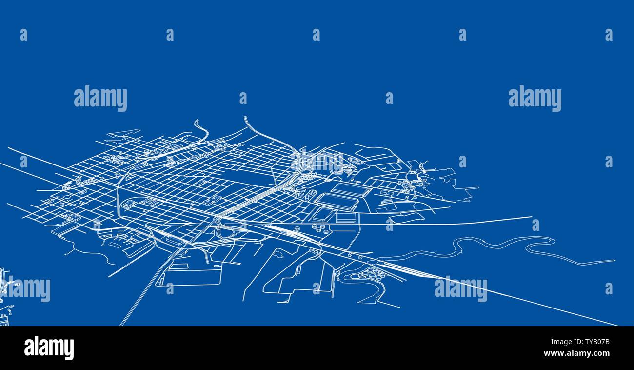 Outline city concept. Wire-frame style Stock Vector Image & Art - Alamy