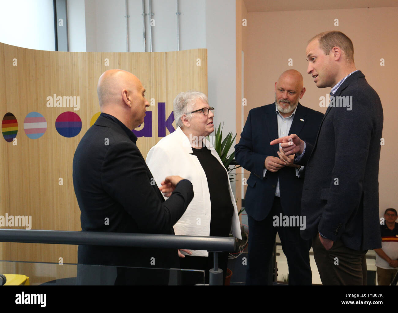The Duke of Cambridge talks with (left to right) Chief Executive Tim ...
